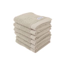 G&auml;stehandtuch Tom Tailor "G&auml;stetuch Color Bath Guest Towel 6er Pack" Gr. S, beige (sand), B:30cm, Obermaterial: 100% Baumwolle CO., Handt&uuml;cher, G&auml;stehandtuch