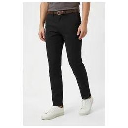 Jack & Jones Chinohose JACK & JONES "JPSTMARCO ADAM BELTED CHINO", Herren, Gr. 31, L&auml;nge 32, schwarz, Web, Obermaterial: 98% Baumwolle, 2% Elasthan, unifarben, slim fit kn&ouml;chellang, Hosen Chinohose