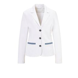 Kurzjacke GOLDNER "Blazer", Damen, Gr. 48, wei&szlig;, Obermaterial: 67% Viskose CV. 27% Polyamid PA. 6% Elasthan EL., Sonstiges, Jacken Kurzjacke, ungef&uuml;ttert mit Belegverarbeitung an Innenseite