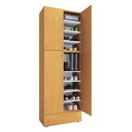 Schuhschrank Vcm "XXL Schuhschrank Kleiderschrank Schrank Lona 9f A", braun (buche), B:70cm T:39cm, Obermaterial: 100% Holz Wood., Schr&auml;nke, Schuhschrank