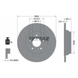 TEXTAR Bremsscheibe PRO 92176503 hinten rechts links voll 300mm f&uuml;r MERCEDES-BENZ A2214230712 2304231412 2214230712