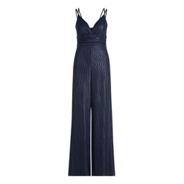 Jumpsuit Vera Mont "Jumpsuit mit Glanzeffekt", Damen, Gr. 40, EURO, blau (dunkelblau, dunkelblau), Obermaterial: 95% Polyester PES. 5% Elasthan EL., Overalls Jumpsuit