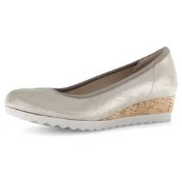 Keilpumps Gabor "Keilpumps", Damen, Gr. 39, beige, Schuhe