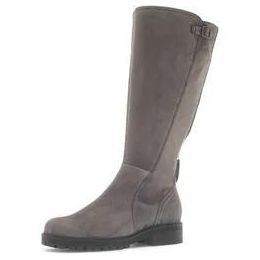 Stiefel Gabor "PISA", Herren, Gr. 38,5, Varioschaft, taupe, Veloursleder, unifarben, Schuhe Stiefel, Blockabsatz, Langschaftstiefel in Weite G (= weit)