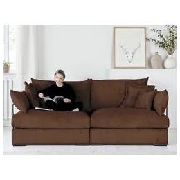 Big-Sofa Home Affaire "Casa XL, B: 190 cm", terracota, B:190cm T:123cm, 100% Polyester, Sofas, Big-Sofa, 4 Zierkissen, Mega-Sofa, in Cord oder Chenille-Struktur, Federkern