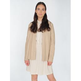 Hemdjacke Maze "Lederhemd 42021102", Damen, Gr. S, wei&szlig; (sand), Obermaterial: 100% Lammleder LEL., Jacken Hemdjacke