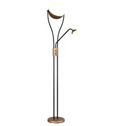 Trio LEUCHTEN LED Stehlampe "CHRIS, LED Stehleuchte, mit Lesearm, Drehdimmer", coffee, 2, &Oslash; 28cm H: 180cm, 1 Stk., Leuchten, flexibles Leselicht getrennt schalten + dimmen, warmwei&szlig;es Licht 3000K, LED Stehlampe