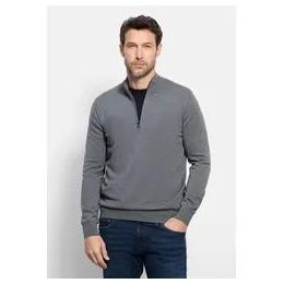 Troyer OLYMP "OLYMP Casual Strick", Herren, Gr. M, silbergrau, 100% Schurwolle, Pullover Troyer