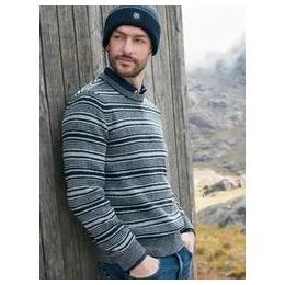 Strickpullover Lerros "Herren Crewneck-Stricker, gestreift", Damen, Gr. XXL, classic navy, 50% Polyacryl, 30% Wolle, 20% Baumwolle, Rundhals, Pullover Strickpullover