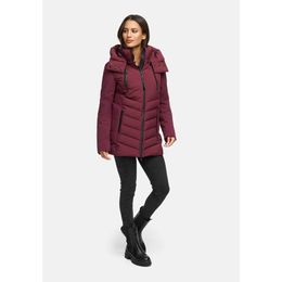 Winterjacke Marikoo "Marikoo Tivaa Damen Herbst Winter Steppjacke N103", Damen, Gr. XL, rot (wine), Obermaterial: 98% Polyester PES. 2% Elasthan EL., Jacken Winterjacke
