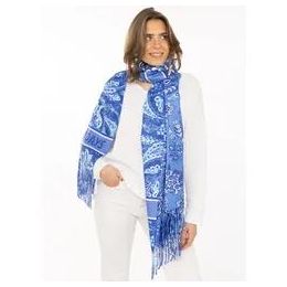 Schal Zwillingsherz "Love & More", Damen, blau, Web, Polyester, Modet&uuml;cher Schal, stylischer Schal mit Schriftzug