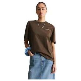 Marc O'Polo T-Shirt MARC O'POLO DENIM "mit R&uuml;ckenprint", Damen, Gr. S, hazelnut braun, Obermaterial: 100% Baumwolle, unifarben, Basic, relaxed fit, Rundhals, normaler Saum, Shirts T-Shirt