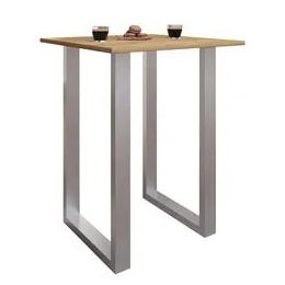 Bartisch Vcm "Holz Bartisch Stehtisch Tisch Tresen Xona 80x50", braun (silber, honig, eiche), B:80cm T:50cm, Tische, Bartisch