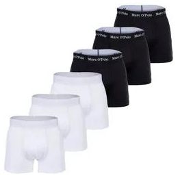 Marc O'Polo Boxershorts MARC O'POLO "Boxershort 6-PACK BOXER 6er Pack", Herren, Gr. XXL, bunt (wei&szlig;, schwarz), Obermaterial: 95% Baumwolle CO(Bio). 5% Elasthan EL., Unterhosen