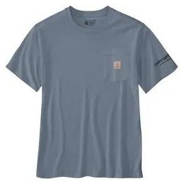 T-Shirt Carhartt "Graphic", Herren, Gr. XL, blau (blau, grau), Obermaterial: 100% Baumwolle CO., Shirts T-Shirt