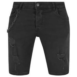 Shorts 2Y Premium "2Y Premium Herren 2Y Jeans Shorts", Herren, Gr. 32, Normalgr&ouml;&szlig;en, schwarz, 97% Baumwolle, 3% Elasthan, unifarben, slim fit, Hosen Shorts