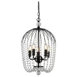 Searchlight H&auml;ngeleuchte "Shower 5Lt Pendant", schwarz (schwarz und klar), 5, &Oslash; 36cm H: 46cm, 1 Stk., Leuchten, H&auml;ngeleuchte
