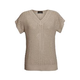 Strickpullover GOLDNER "Kurzgr&ouml;&szlig;e Pullover", Damen, Gr. 19, beige (sand), Obermaterial: 55% Polyacryl PAN. 45% Polyamid PA., normal, Sonstiges, Pullover Strickpullover, Ohne