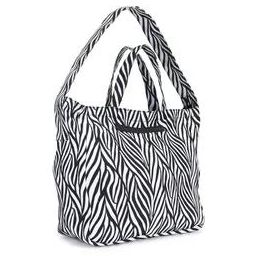 Shopper French Connection "Strandtasche, Sommertasche, Badetasche", Damen, Gr. B/H/T: 39cm x 34cm x 16cm, schwarz, wei&szlig;, Stoff, Textil, gemustert, Taschen Shopper, Schultertasche, Handtasche, Einkaufstasche, Tragetasche VEGAN