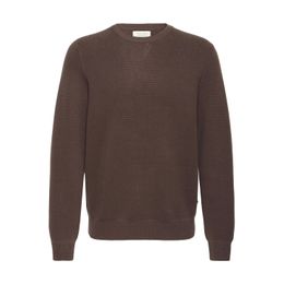 Strickfleece-Pullover Casual Friday "Strickpullover CFTHEO", Herren, Gr. L, braun (demitasse), Obermaterial: 39% Baumwolle CO. 34% Polyester PES. 27% Viskose CV., Pullover Strickfleece-Pullover