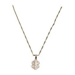 Edelstahlkette Urban Classics "Urban Classics Unisex Small Dollar Necklace", gold, Halsketten, Damen, onesize, Edelstahlkette