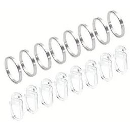 Flachring Liedeco "Gardinenring, Stilring mit Faltenlegehaken "Skandinavia" Gr. 1, silber (edelstahlfarben), &Oslash;:2,8cm, Metall, Gardinenbefestigungen, Flachring mit Faltenlegehaken, 8 St&uuml;ck