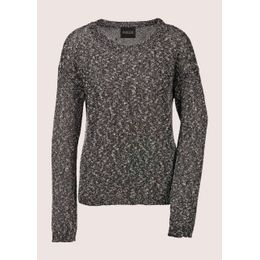 Madeleine Mode Longpullover MADELEINE "Pullover Pullover mit Metallic-Effekt", Damen, Gr. 36/38, wei&szlig; (wollwei&szlig;), Obermaterial: 40% Polyester PES. 35% Baumwolle CO. 25% Viskose CV., Modern, normal, Pullover Longpullover