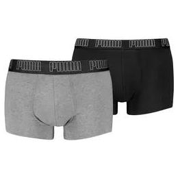 Boxershorts Puma "Boxershort 2er Pack", Herren, Gr. L, schwarz (schwarz, grau), Obermaterial: 95% Baumwolle CO. 5% Elasthan EL., Unterhosen