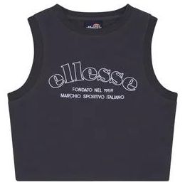Crop-Top Ellesse "BRIXEN CROP VEST", Damen, Gr. 44 (16), grau (dunkelgrau), Obermaterial: 95% Baumwolle, 5% Elasthan, Tops