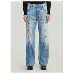 G-Star Raw 5-Pocket-Jeans G-STAR "Judee Snaps Loose Jeans", Damen, Gr. 29, L&auml;nge 30, vintage powder blau, Obermaterial: 75% Baumwolle, 25% Baumwolle, Jeans 5-Pocket-Jeans