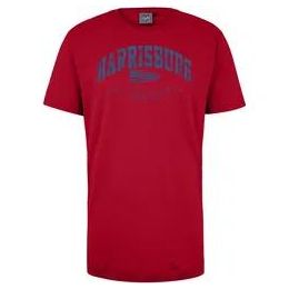 T-Shirt Ahorn Sportswear "HARRISBURG_ATLANTIC BLUE", Herren, Gr. 8XL, rot, 100% Baumwolle, bedruckt, normal, Rundhals, Shirts T-Shirt, mit modischem Frontprint