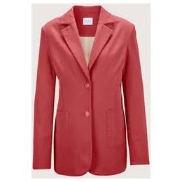 Madeleine Mode Jackenblazer MADELEINE "Blazer Einreihiger Longblazer", Damen, Gr. 48, rosa (rosenholz), Obermaterial: 62% Lyocell CLY. 34% Baumwolle CO. 4% Elasthan EL., Modern, normal, Blazer