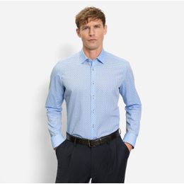 Langarmhemd OLYMP "Level Five", Herren, Gr. 45, N-Gr, bleu, Web, Obermaterial: 100% Baumwolle, k&ouml;rpernah normal, 2-Knopf-Manschette, Hemden Langarmhemd, Businesshemd, body fit, Kentkragen