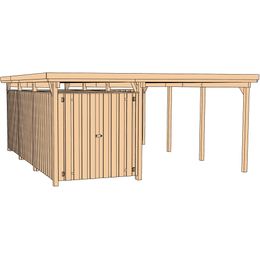 Einzelcarport Weka "607 Gr.3", braun, B/H/T: 215cm x, Carports, Einzelcarport, inkl. XXL Ger&auml;teraum