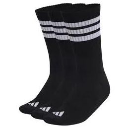 Kurzsocken Adidas ORIGINALS "Socken 3-Stripes Cushioned Sportswear Crew Socks 3er Pack", Herren, Gr. 43-45, schwarz, Obermaterial: 59% Baumwolle CO. 37% Polyester PES. 3% Elasthan EL. 1% Polyamid PA., Socken
