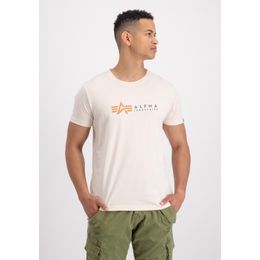 T-Shirt Alpha Industries "Alpha Label T-Shirt", Herren, Gr. XXL, wei&szlig; (jet stream wei&szlig;), Obermaterial: 100% Baumwolle, Shirts T-Shirt