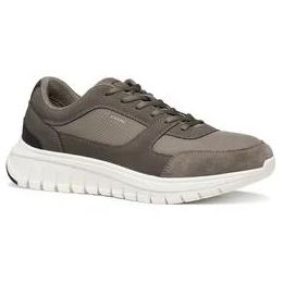Sneaker Geox "U FLEXTRIDE R", Herren, Gr. 45, hellgrau, Lederimitat, Textil, Veloursleder, Schuhe Sneaker, Halbschuh, Freizeitschuh, Schn&uuml;rschuh mit Logo-Emblem