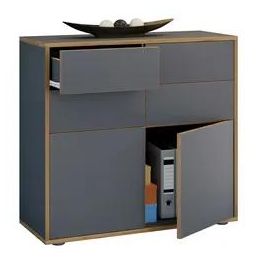 Kommode Vcm "Holz Kommode Sideboard Salia Breite 100 Schublade", schwarz (anthrazit), B:100cm T:33cm, Sideboards, Kommode