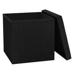 Sitztruhe Vcm "Stoff Sitztruhe Sitzbank Truhe Box Hocker Boxas", schwarz (anthrazit), B:38cm T:38cm, Obermaterial: 100% Textilmaterial TEXMAT., Sitzb&auml;nke