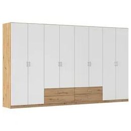 Dreht&uuml;renschrank Rauch "Kleiderschrank Garderobe GAMMA Breiten 91/136/181/226/271/315/360 cm", eiche artisan, alpinwei&szlig;, griffe alu, B:360cm H:210cm T:54cm, Holzwerkstoff, Schr&auml;nke, Dreht&uuml;renschrank, mit Schubladen, verschiedene Griff-Varianten TOPSELLER MADE IN GERMANY