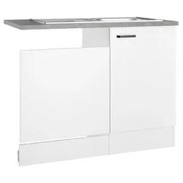 Sp&uuml;lenschrank Optifit "OPTImulti", wei&szlig;, wei&szlig;, B:110cm H:88cm T:60cm, Holzwerkstoff, Schr&auml;nke, Sp&uuml;lenschrank, Breite 110 cm, mit 1 T&uuml;r u. Blende f. Geschirrsp&uuml;ler, Einbausp&uuml;le