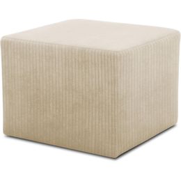 Polsterhocker Home Affaire "Jadelyn", beige (creme), B:60cm H:44cm T:60cm, 100% Polyester, Hocker, Polsterhocker, Cordbezug, passend zum Schlafsofa