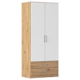 Dreht&uuml;renschrank Rauch "Kleiderschrank Garderobe GAMMA Breiten 91/136/181/226/271/315/360 cm", eiche artisan, alpinwei&szlig;, griffe chrom, B:91cm H:210cm T:54cm, Holzwerkstoff, Schr&auml;nke, Dreht&uuml;renschrank, mit Schubladen, verschiedene Griff-Varianten TOPSELLER MADE IN GERMANY