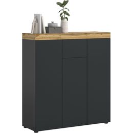 Highboard OTTO HOME "MAMBO, TOPSELLER, H&ouml;he 115 cm, in verschiedenen Farben erh&auml;ltlich", schwarz, wotan eiche nachbildung, B:105cm H:115cm T:37cm, FSC-zertifizierter Holzwerkstoff, Sideboards, Highboard, Kommode, Sideboard, Wohnzimmer, Schlafzimmer