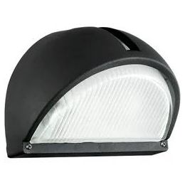 Eglo Wandleuchte "Onja Au&szlig;en-Wandlampe, Au&szlig;enleuchte aus Aluguss und Glas, E27, IP44", schwarz, 1, H: 15,5cm, 1 Stk., Leuchten, Wand-/Deckenleuchte - L22 x H15,5 x AL12,5 cm - schwarz - 1X40W exkl., Wandleuchte