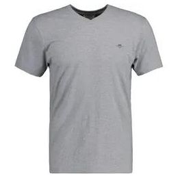 T-Shirt Gant "T-Shirt SLIM SHIELD V-NECK T-SHIRT 1er Pack", Damen, Gr. XXL, grau, Obermaterial: 100% Baumwolle CO., Shirts T-Shirt