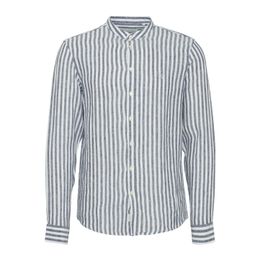 Langarmhemd Casual Friday "Langarmhemd CFANTON LS CC linen striped shirt", Herren, Gr. L, N-Gr, blau (navy blazer), Obermaterial: 80% Leinen LI. 20% Baumwolle CO., Hemden Langarmhemd