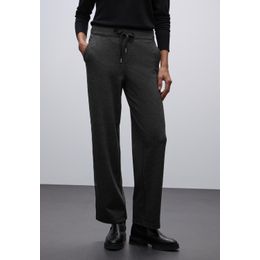 Schlupfhose Street One, Damen, Gr. 46, L&auml;nge 30, schwarz, Web, Obermaterial: 61% Viskose, 25% Polyamid, 9% Polyester, 5% Elasthan, unifarben, straight fit lang, Hosen Schlupfhose, mit elastischem Bund