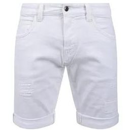 Jeansshorts INDICODE "Jeansshorts IDHallow", Herren, Gr. S, N-Gr, wei&szlig; (off, wei&szlig;), Web, Obermaterial: 98% Baumwolle CO. 2% Elasthan EL., Basic, regular fit kurz, Jeans Jeansshorts