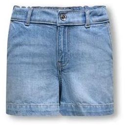 Jeansshorts KIDS Only "KOGCOMET MID WIDE SHORTS DNM LB NOOS", M&auml;dchen, Gr. 128, N-Gr, light blau denim, Denim/Jeans, Obermaterial: 100% Baumwolle, unifarben, Basic ca. Mitte Oberschenkel, Jeans Jeansshorts
